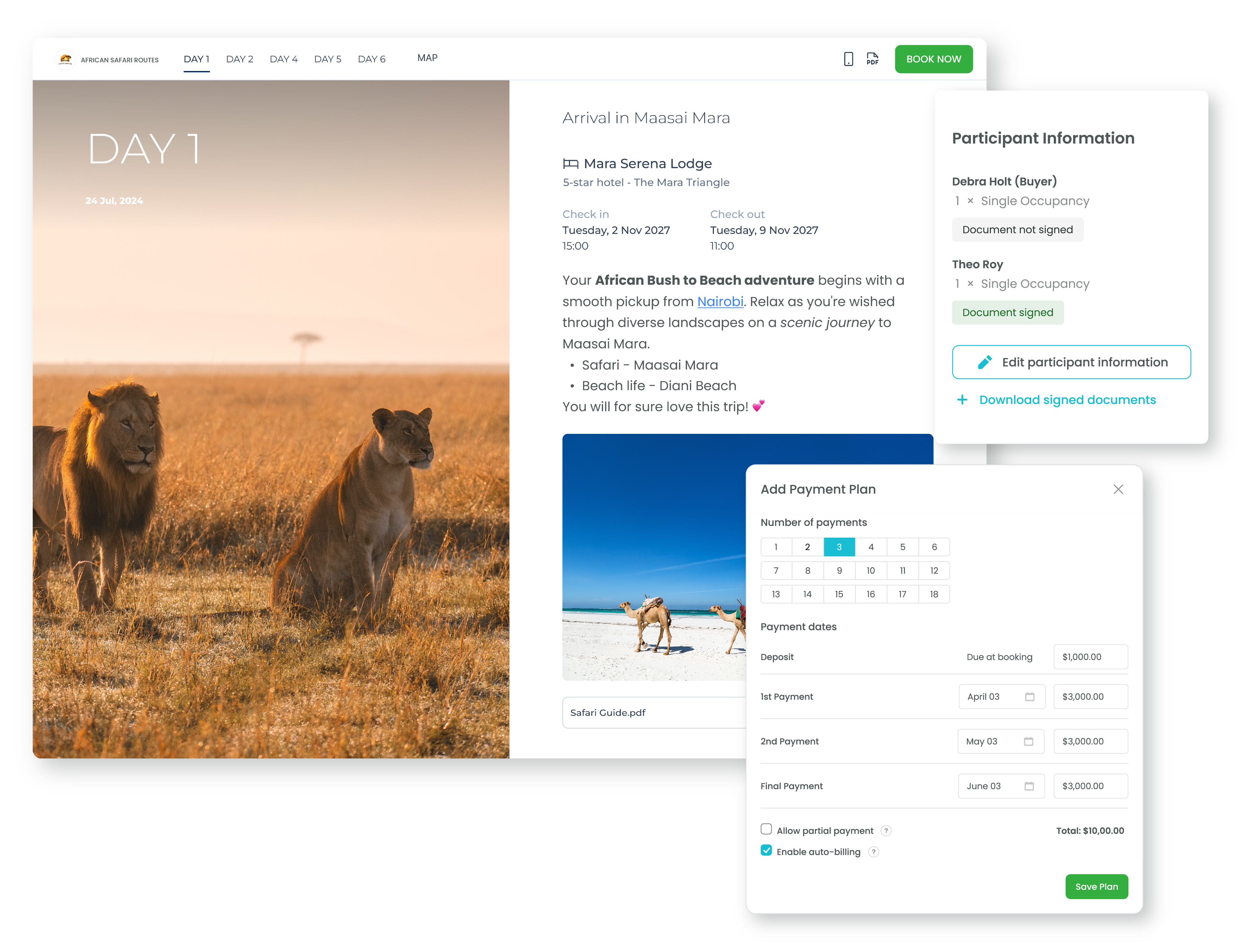 Reliable Booking & Payment Solution for Safari Travel Companies